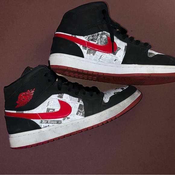 Jordan | Shoes | Jordan Mid Newspaper Air Times | Poshmark